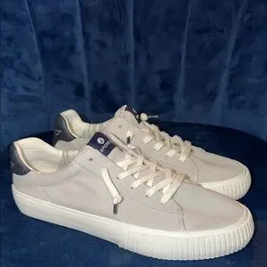 Sperry | Shoes | Sperry Light Gray Canvas Laceup Sneakers | Poshmark